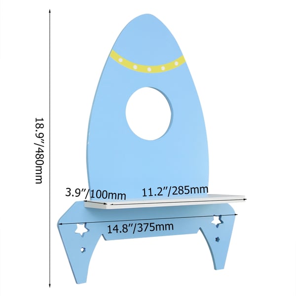 White Cute Rocket Wall Mounted Shelving | Homary UK