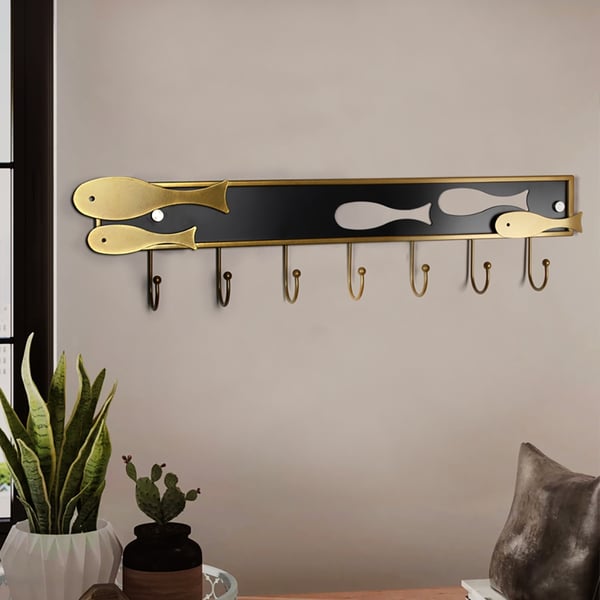 Modern Decor Wall Mounted Coat Rack with Hooks Set of 2-Homary
