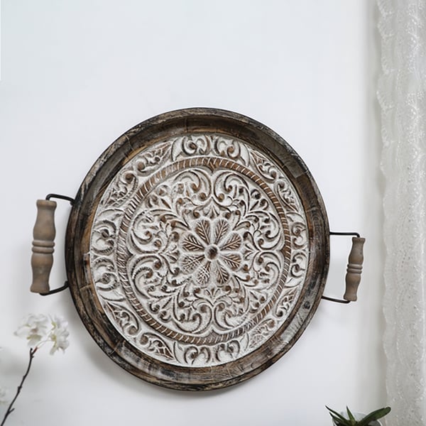 Vintage Decor Art Distressed Tray with Handles | Homary UK