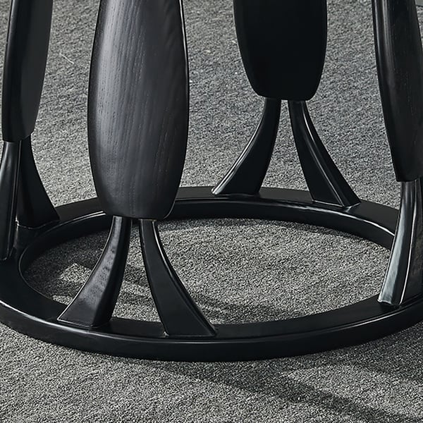 47.2"Modern Round Dining Table with Marble Top & Wood Base | Homary UK