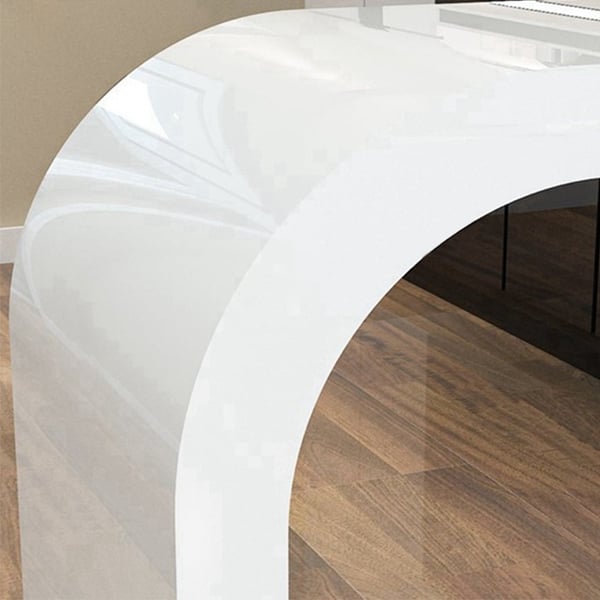 Modern White Console Table with Storage Bar Table Wall Shelves | Homary