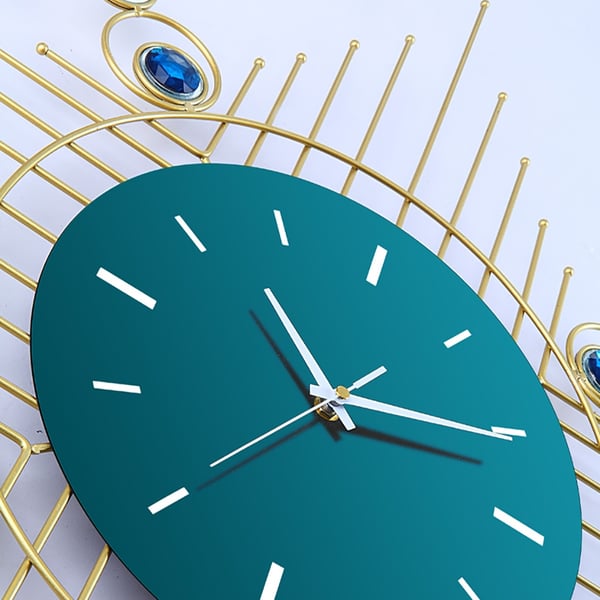 Modern Personalized Geometry Wall Clock Gold&Blue Home Decor Art | Homary