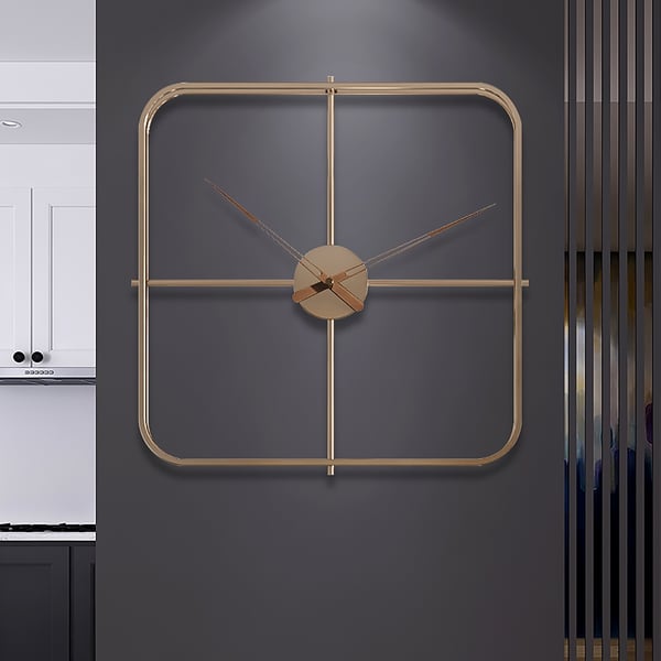 17.7" Modern Minimalist Classic Square Design Fashion Gold Silent Wall ...