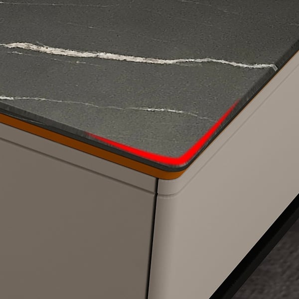 Minimalist TV Stand Sintered Stone Top Matte Media Console with 3 ...