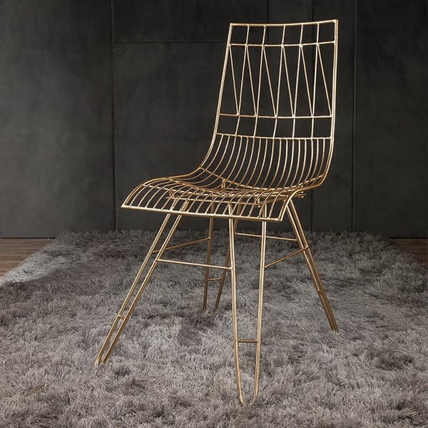 Modern Dining Chair High Back Dining Chair Hollow-out Gold Chair with ...