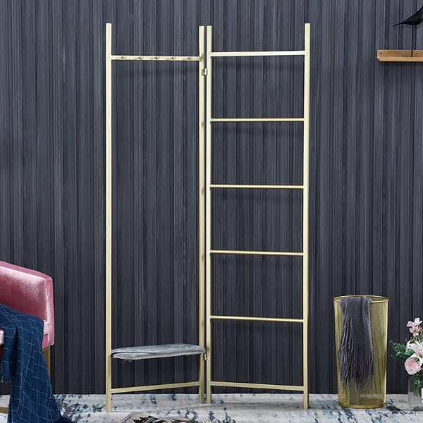 2-Panel Metal Divider Coat Rack Entryway Shelf with Shelf | Homary