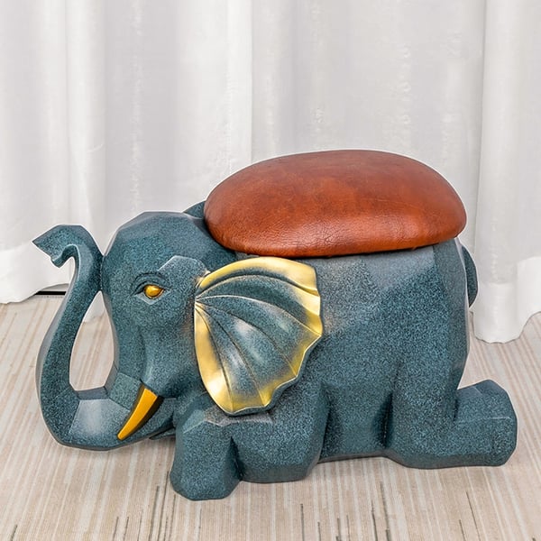 Black Elephant Stool Ottoman Resin Material Stool Animal Shape Design ...