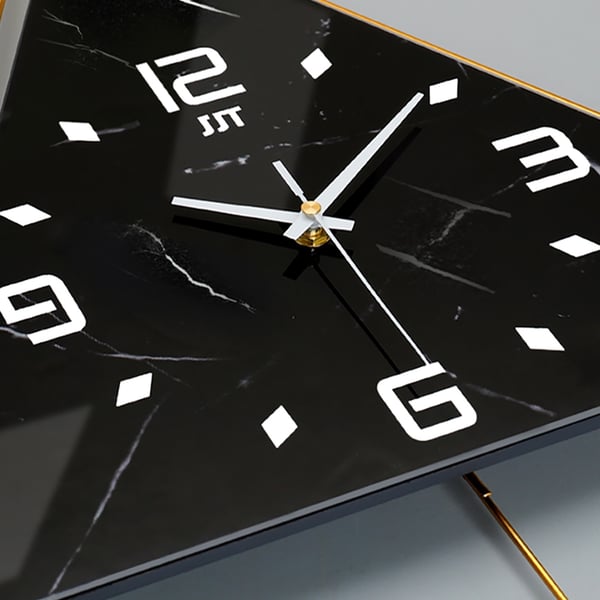 Modern Fashion Geometric Rhombus Wall Clock with Slim Pendulum 15.4"W x ...