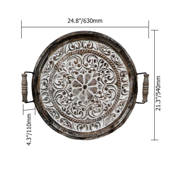 Vintage Decor Art Distressed Tray with Handles | Homary UK