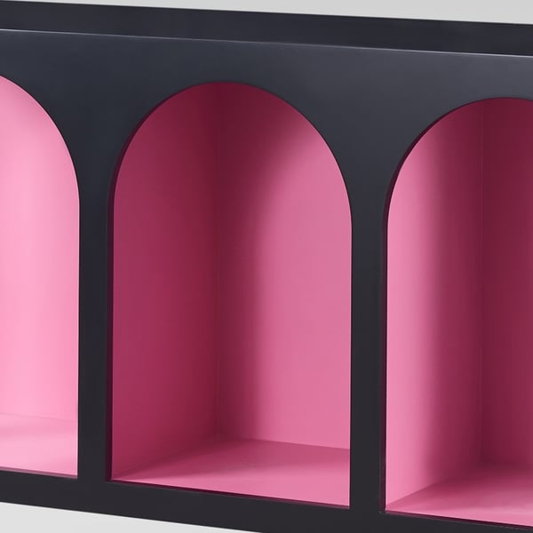 Modern Console Table with Storage in Black & Pink | Homary UK