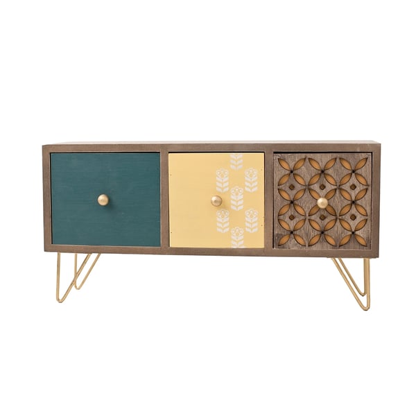 Nordic Mini Storage Cabinet Desk Organiser with 3 Drawers | Homary UK
