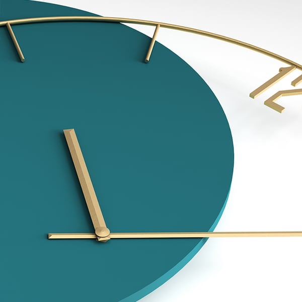 Modern Round Oversized Wall Clock Home Decor Art in Green-Homary