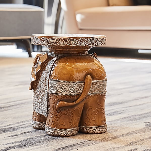 Elephant Ottoman Stool Resin Animal Footrest Stool | Homary