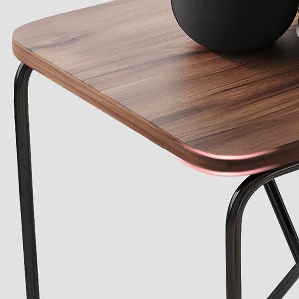 Walnut Modern C Side Tables for Living Room with Wood Top & Carbon ...