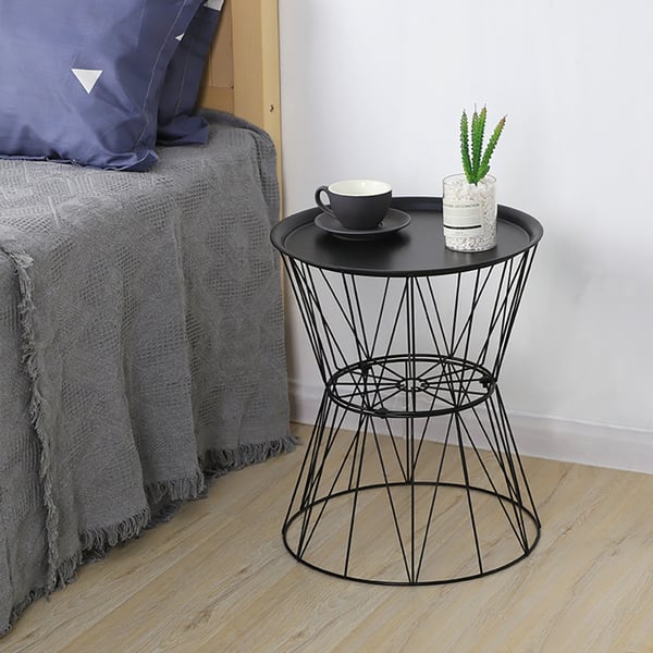 Modern Simple 2-Tier Round End Table Storage Organizer | Homary UK