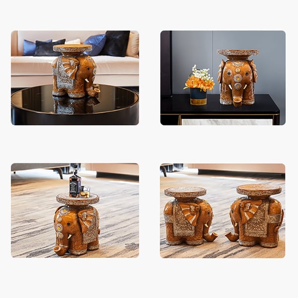 Elephant Ottoman Stool Resin Animal Footrest Stool | Homary