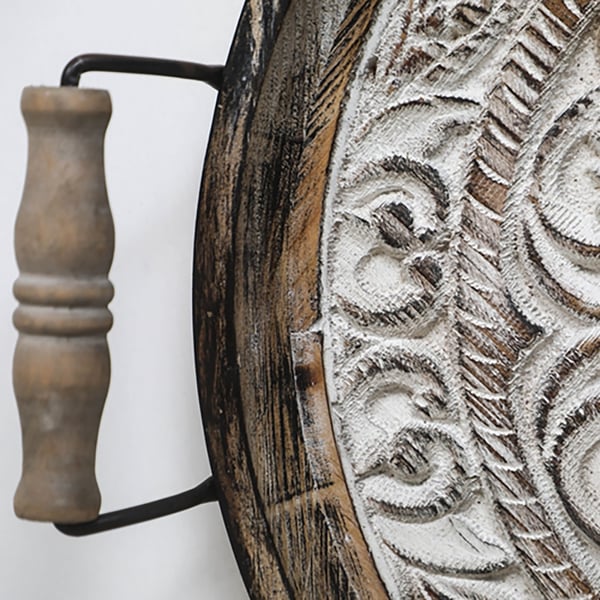 Vintage Decor Art Distressed Tray with Handles | Homary UK