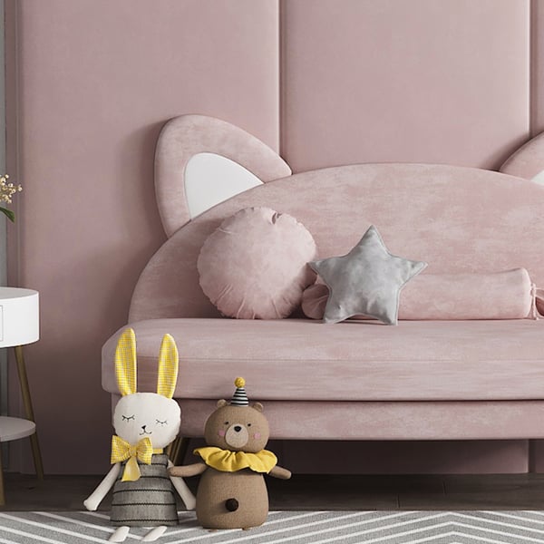 Pink Velvet Upholstered Sofa Solid Wood Frame Cute Sofa | Homary