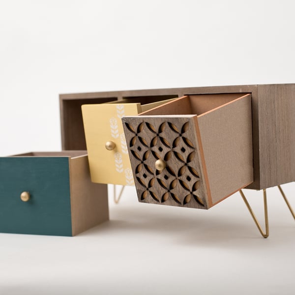 Nordic Mini Storage Cabinet Desk Organiser with 3 Drawers | Homary UK