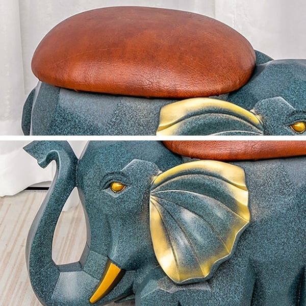 Black Elephant Stool Ottoman Resin Material Stool Animal Shape Design ...