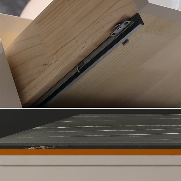 Minimalist TV Stand Sintered Stone Top Matte Media Console with 3 ...