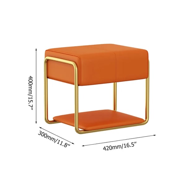 Moderner, gepolsterter osmanischer Vanity-Hocker aus Kunstleder-Homary