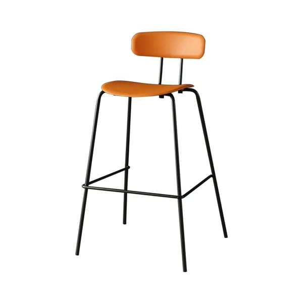 Orange Counter Height Bar Stool PP Plastic Counter Stool with Footrest ...