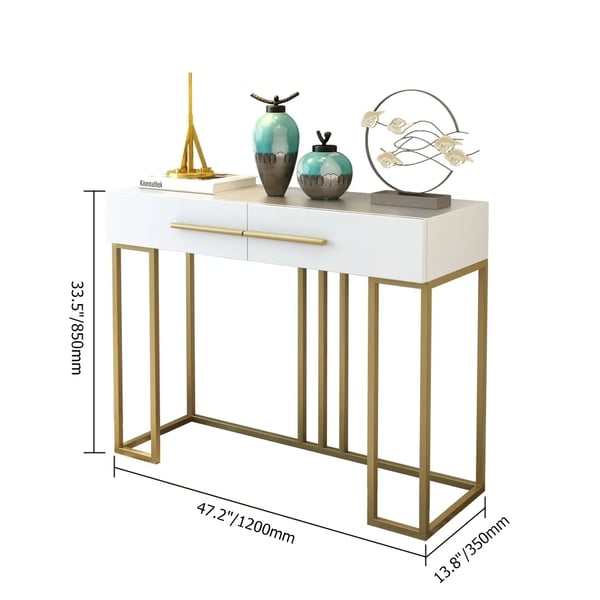 Black Console Table with Drawer Entryway Table Contemporary for Hallway ...