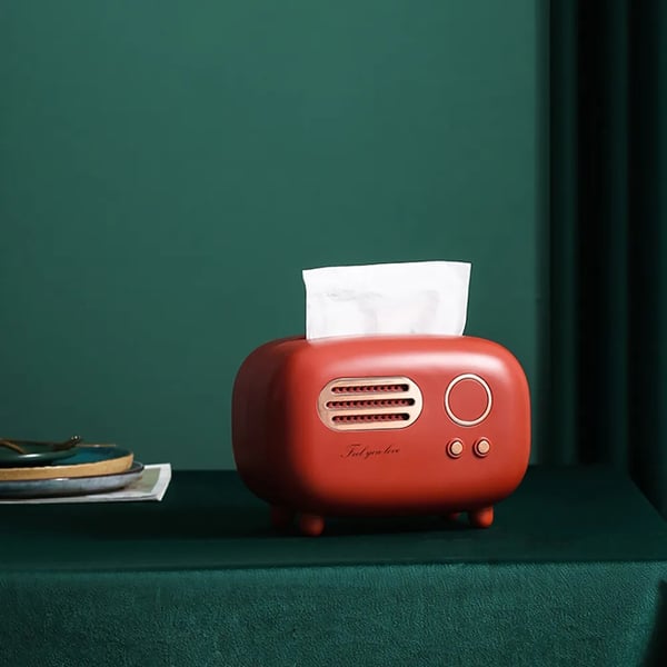 Retro Decor Radio Desk Tissue Box Paper Organiser | Homary UK