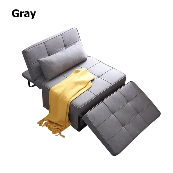 37.4" Modern Lay-down Single Full Sleeper Sofa Bed Cotton&Linen Lounge ...