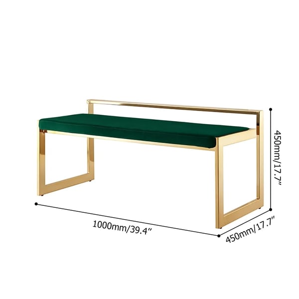 Modern Bench Velvet Upholstered Bench in Gold Finish | Homary