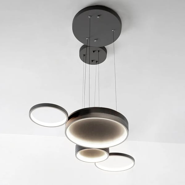 31"L 4-Light LED Circle Pendant Light for Kitchen Island Dining Table ...