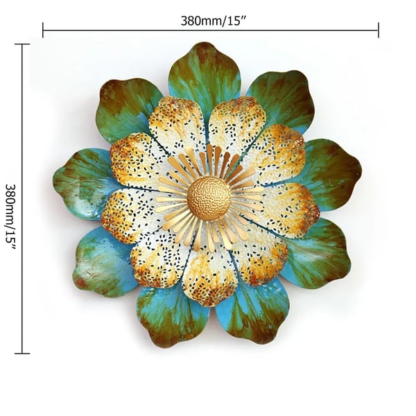 380mm Creative 3D Metal Lotus Flower Wall Decor Home Room Background ...