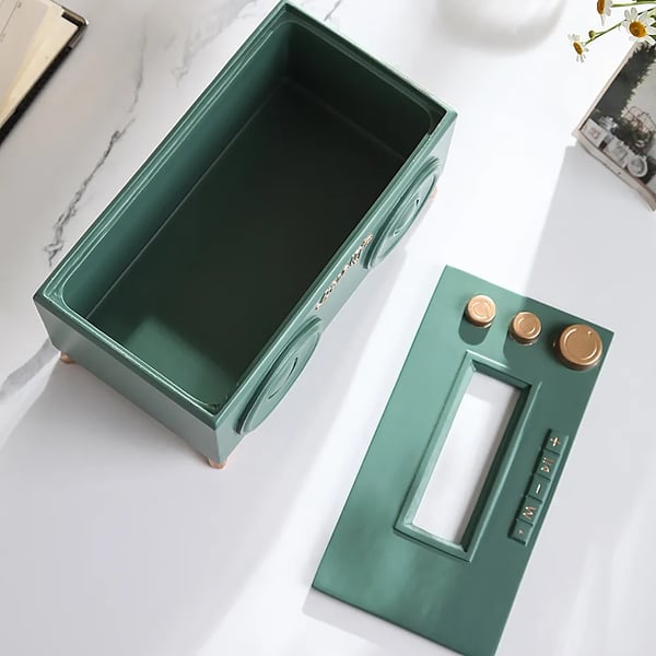 Pull-Out Tissue Box Decor Paper Box Desk Organiser with 4 Legs-Homary