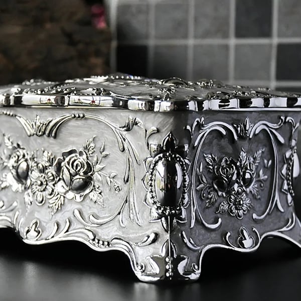 Vintage Rectangle Jewelry Box with Two-Layer Organiser-Homary