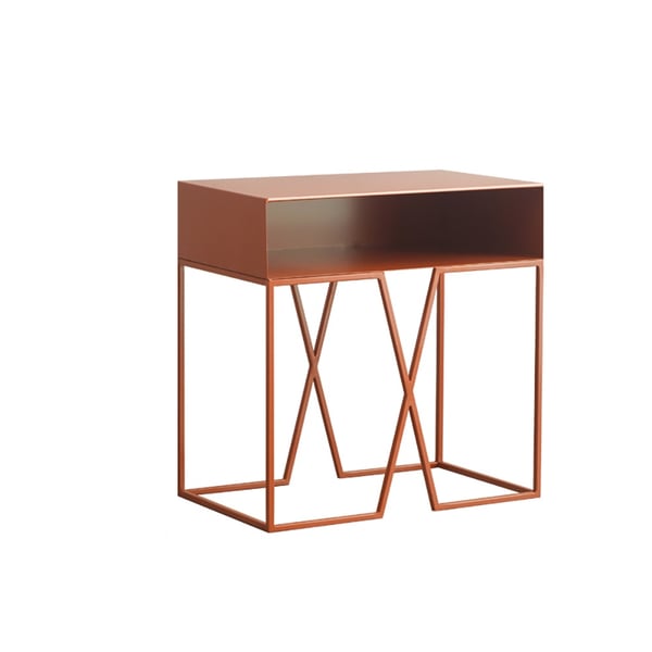 Red End Table with Storage Modern Metal Side Table | Homary