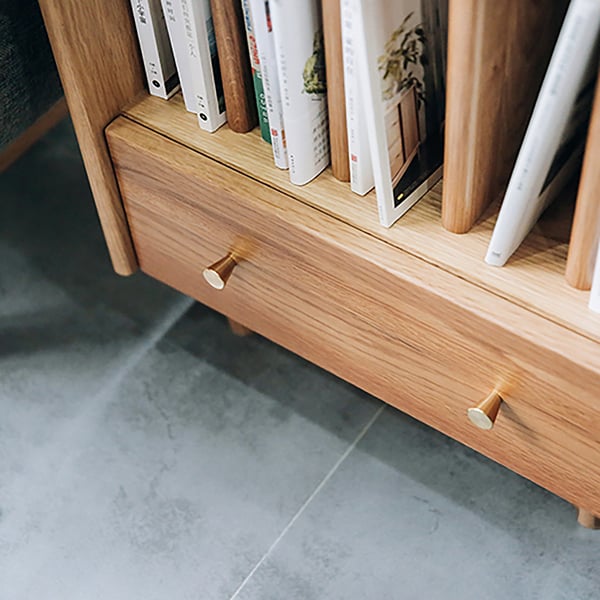 Walnut Display Cabinet Glass Flip Top Door 1-Drawer Book Cabinet | Homary