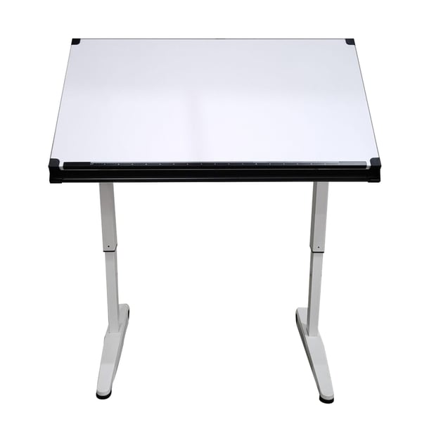 Modern Adjustable Height Office Desk in White Standing Desk | Homary