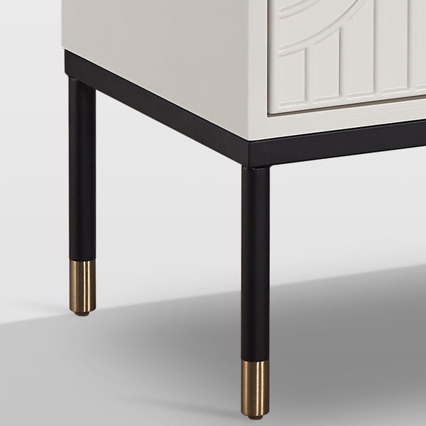 Modern Off White Buffet 2-Door Basso-Relievo 1200mm Sideboard Cabinet ...