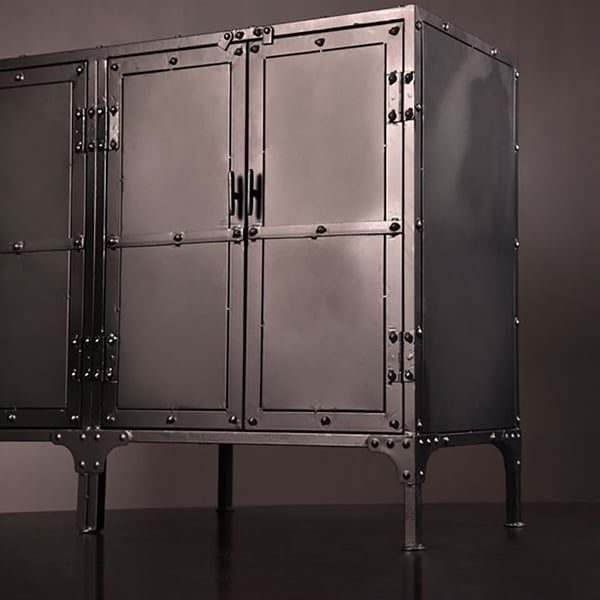 Industrial Buffet Metal Vintage Kitchen Storage Buffet 63" with Doors ...