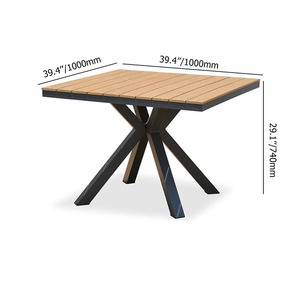 Square Trestle Dining Table with WPC-top Aluminum Frame | Homary