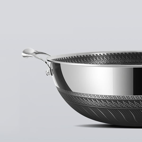 Nonstick Stainless Steel Wok Stir Fry Pan | Homary UK