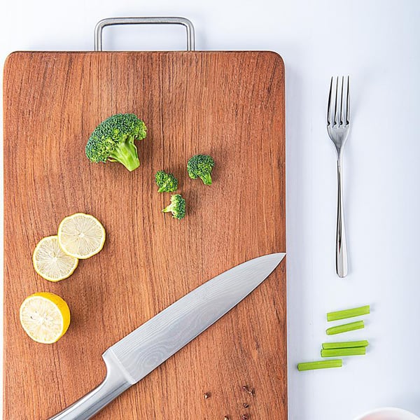 Reversible Rosewood Cutting Board with Easy Grip Handle-Homary