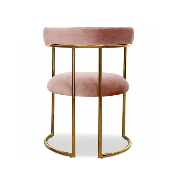 Velvet Upholstered Arm Dining Chair Accent Chair with Metal Frame | Homary