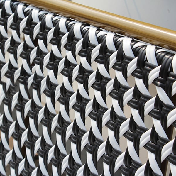 2-Seater Rattan Woven Outdoor Bench with Geometric Pattern-Homary