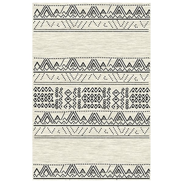 2' × 3' Modern Minimalist Geometric Beige & Black Rectangle Area Rug ...