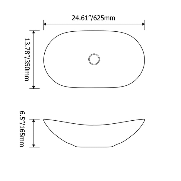Ceramic Countertop Bathroom Wash Basin Boat Shaped Marble Pattern-Homary