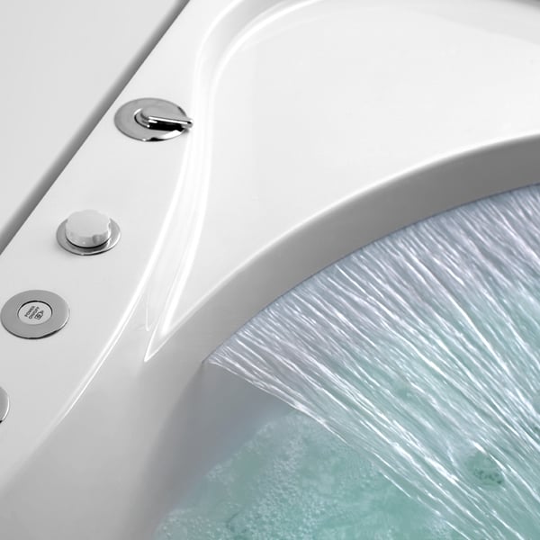 60" Decoration Transparent Acrylic LED Waterfall Whirlpool Massage ...