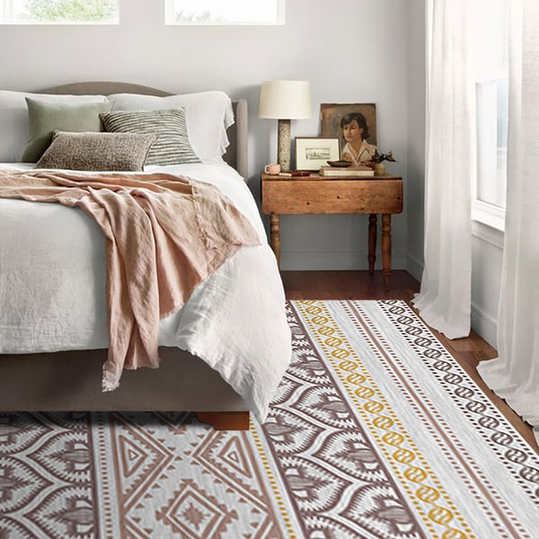 1500mm × 2400mm Nordic Bohemian Beige & Hazel & Yellow Rectangle Area ...