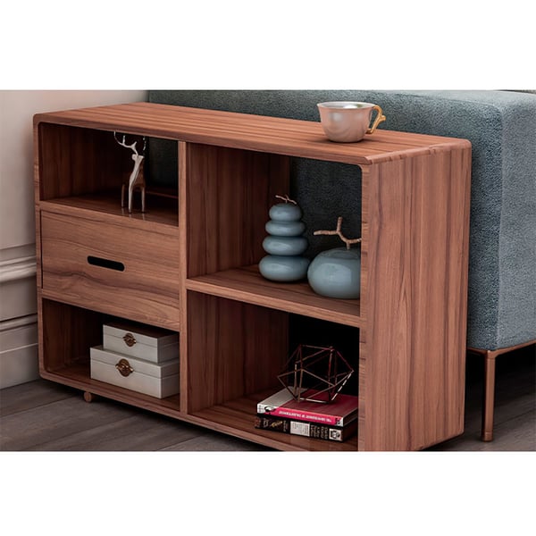 800mm Rectangular Wood End&Side Table with Drawer&Shelves-Homary
